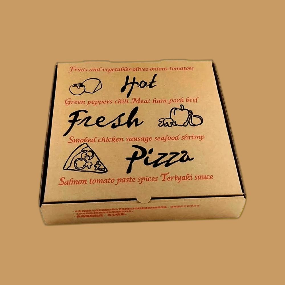 Custom Kraft Pizza Boxes - Rigid Packaging - Free Shipping - Bulk Quantity